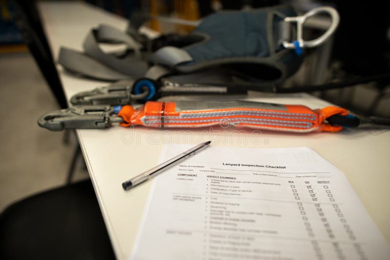 Harness Inspection Checklist Paper Placing on the Table, Stock Photo ...