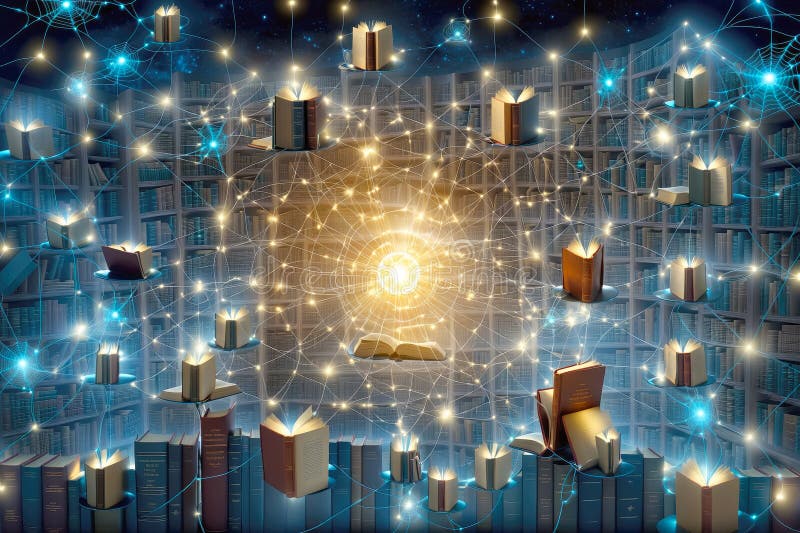 Illuminate Learning, Web of Knowledge Connectivity, AI Generated Stock ...