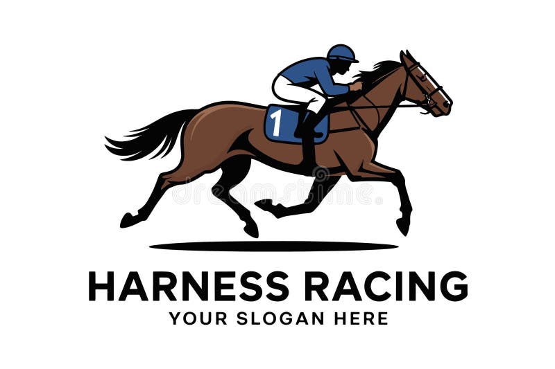 Harness Racing Logo Jockey and Horse Stock Vector - Illustration of ...
