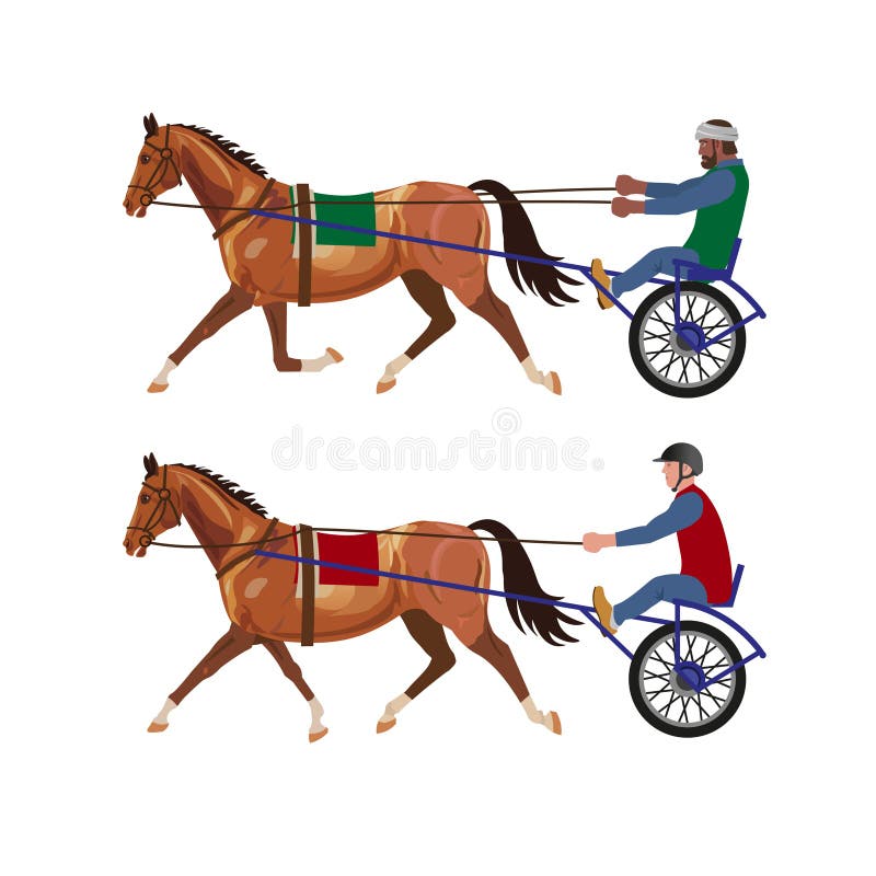 Harness racing stock vector. Illustration of legs, stallion - 5550627