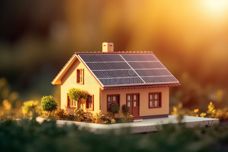 Harnessing the Sun: the Power of Houses with Solar Panels Stock ...