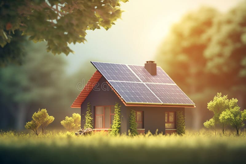 Harnessing the Sun: the Power of Houses with Solar Panels Stock ...