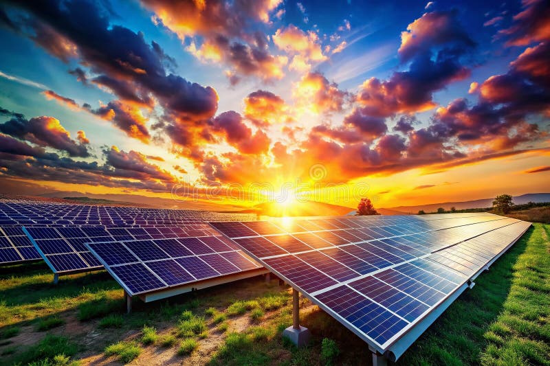 Harnessing the Sun S Power: a Stunning Array of Solar Panels Under a ...