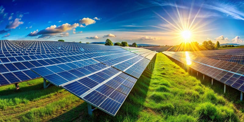 Harnessing the Suns Power a Vast Solar Panel Array Illuminates a ...