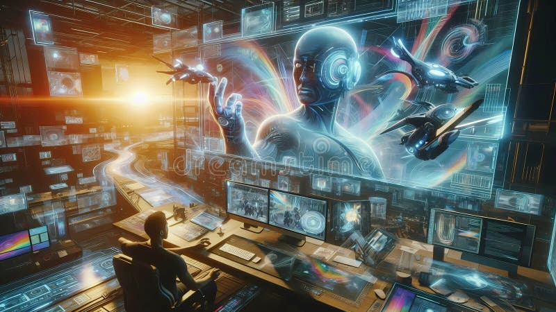 Harnessing Virtual Reality for Innovative Graphics Design Stock Image ...