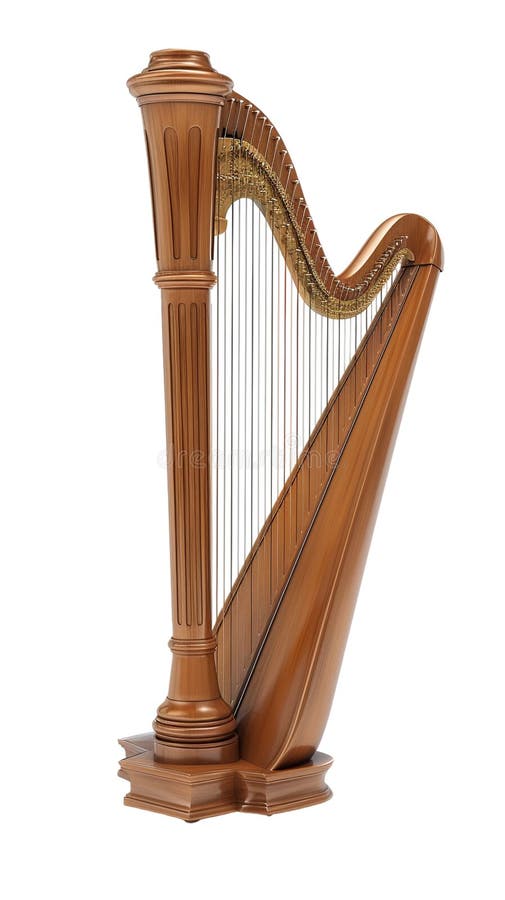 Harp Alone on Transparent Background Stock Illustration - Illustration ...