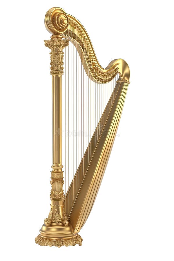 Harp Alone on Transparent Background Stock Illustration - Illustration ...