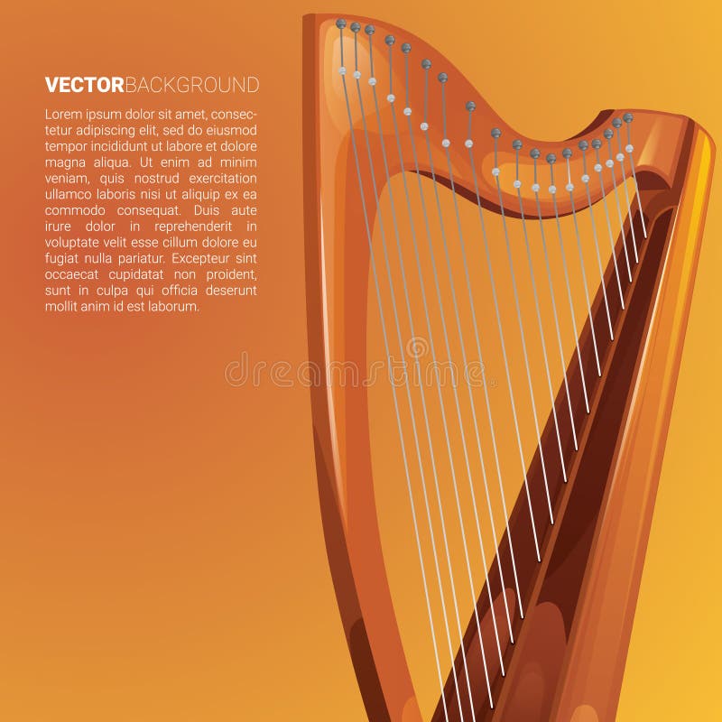 Harp Background. Vector Illustration Decorative Design Stock Image ...
