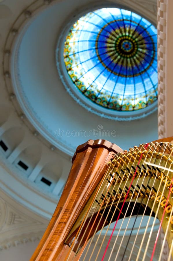 Harp strings close up stock image. Image of performance - 4890963