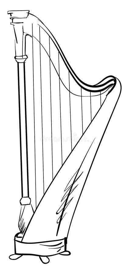 Harp. Vector drawing stock vector. Illustration of creative - 73120232
