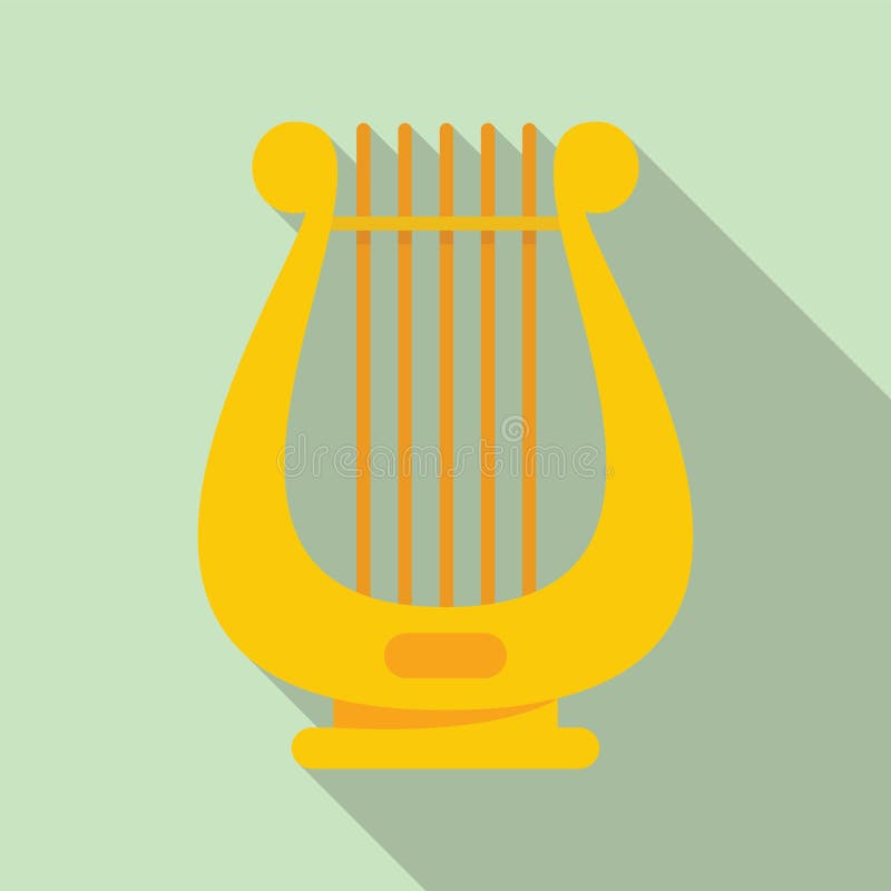 Harp Icon Flat Vector. Irish Lyre Stock Vector - Illustration of celtic ...