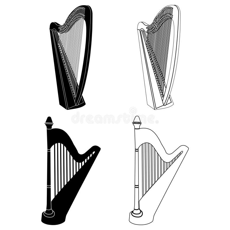Harp icon design stock vector. Illustration of concert - 330356540