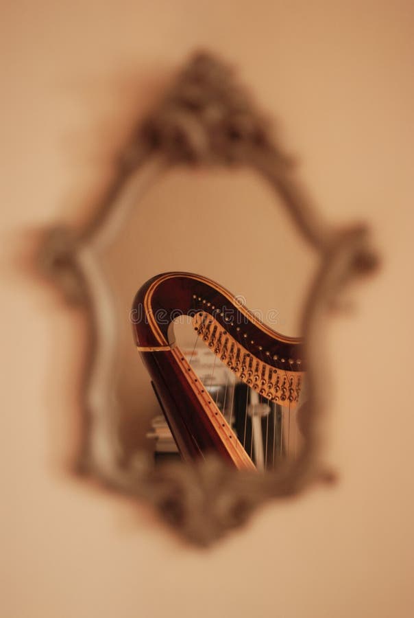 Harp stock image. Image of mirror, harp, reflection, music - 58189093
