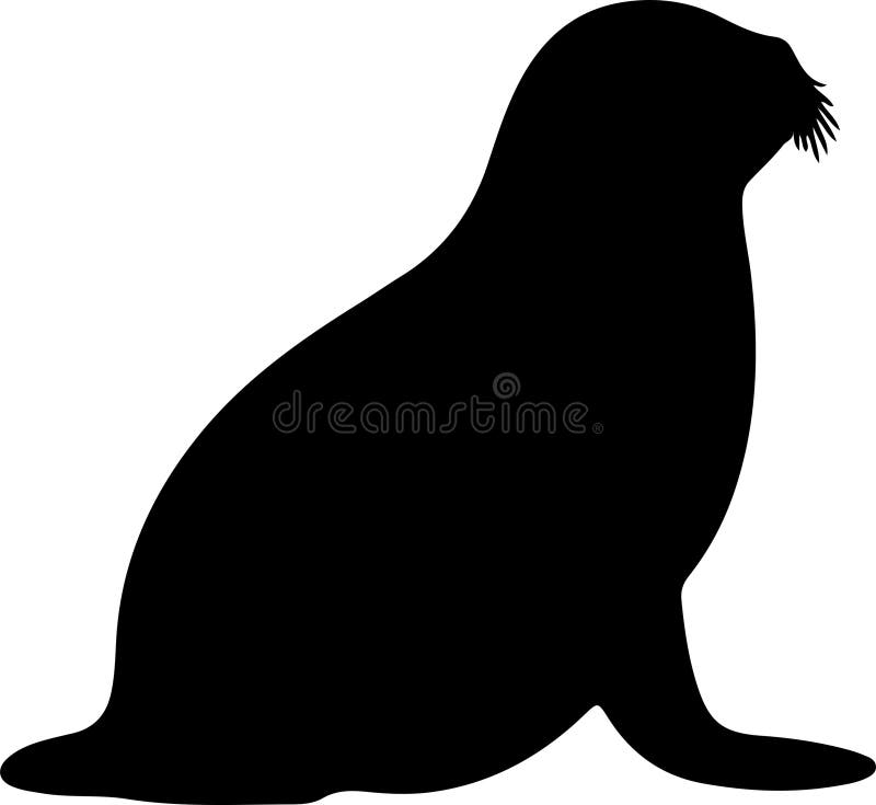 Harp Seal Outline Silhouette Generative Ai Stock Vector - Illustration ...