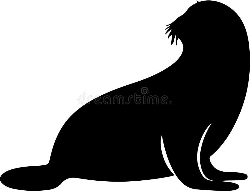 Harp Seal Outline Silhouette Generative Ai Stock Vector - Illustration ...