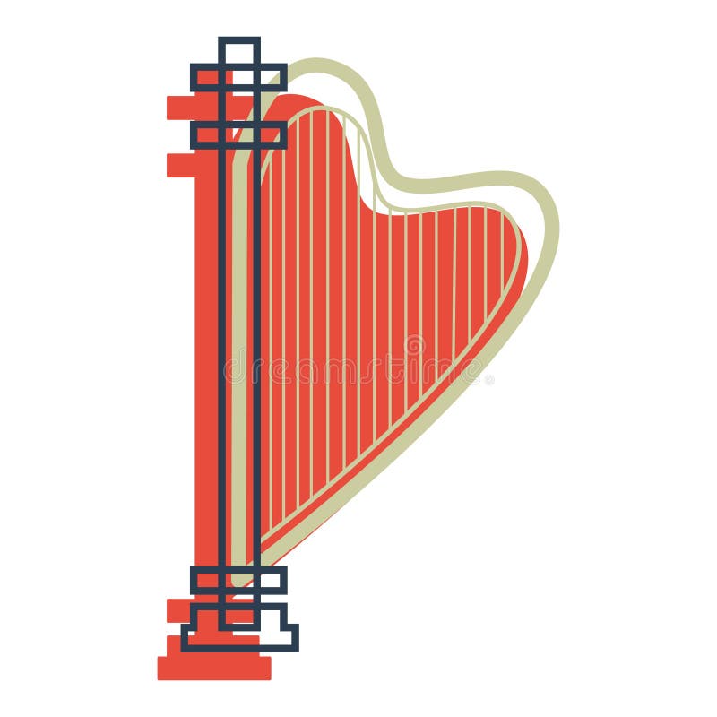 Harp. Vector Illustration Decorative Design Stock Vector - Illustration ...