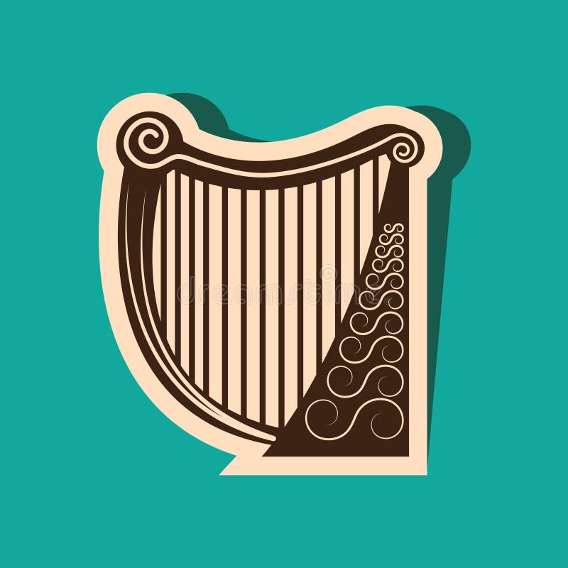 Harp. Vector Illustration Decorative Design Stock Vector - Illustration ...