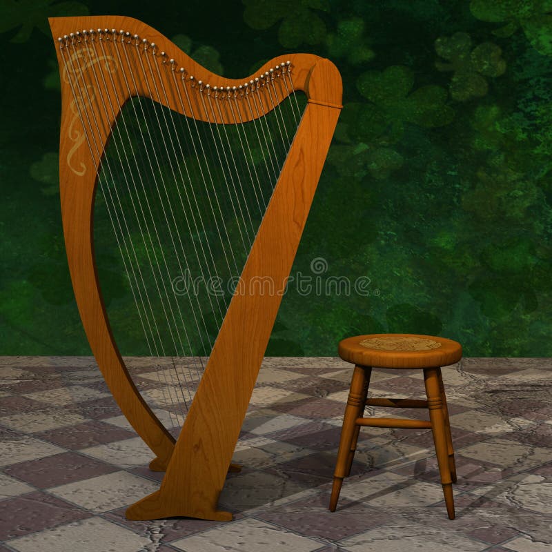 Harpe Celtique Pour St Patrick Day Image stock - Image du objet, lyre ...