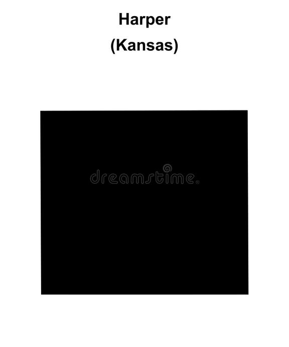 Harper outline map stock illustration. Illustration of kansas - 361548244