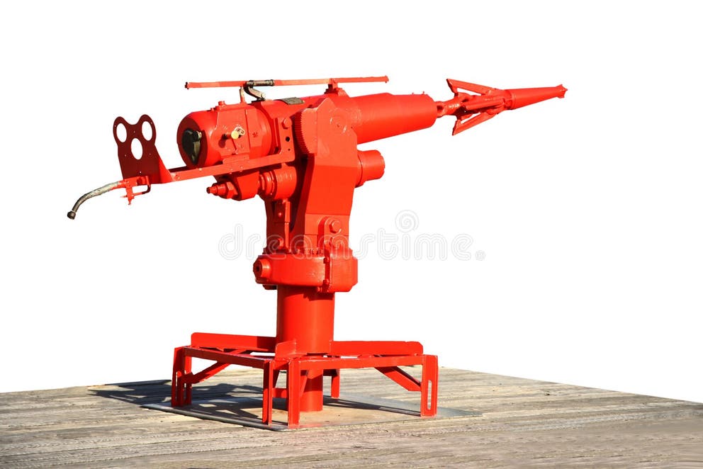 One Red Old Harpoon on White Background Stock Image - Image of whale ...