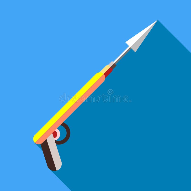Harpoon for Fishing Icon, Flat Style Stock Vector - Illustration of ...