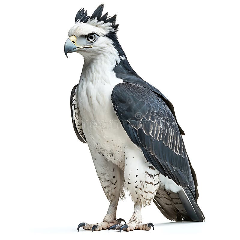 Harpy Eagle with White Background Bird of Prey Raptor Stock ...