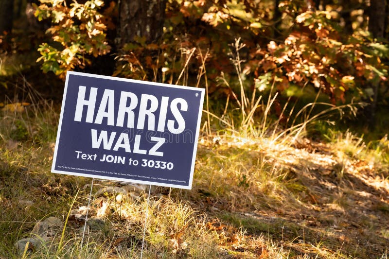 Harris Walz campaign sign editorial stock image. Image of voting ...