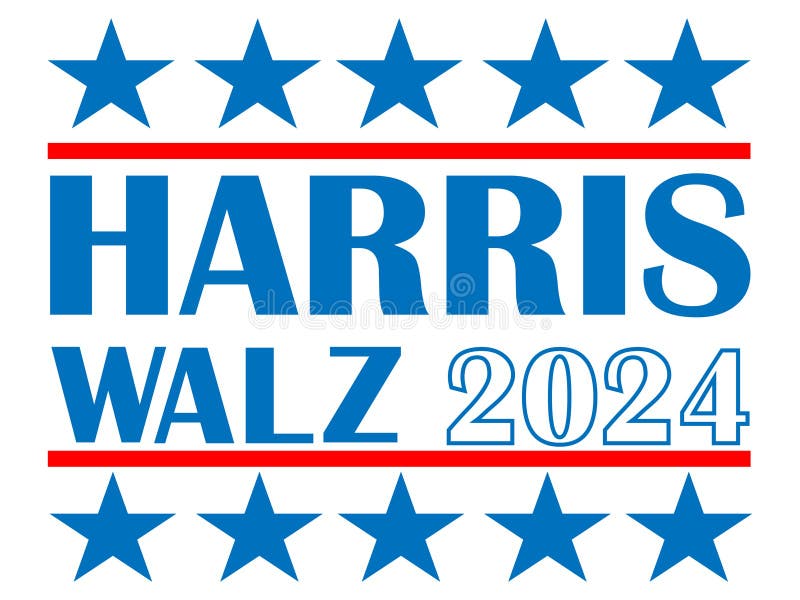Harris Walz for President 2024 Yard Sign Vector Illustration Stock ...