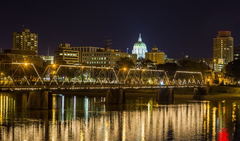 Harrisburg Pennsylvania Market Street Bridge Stock Photo - Image of ...