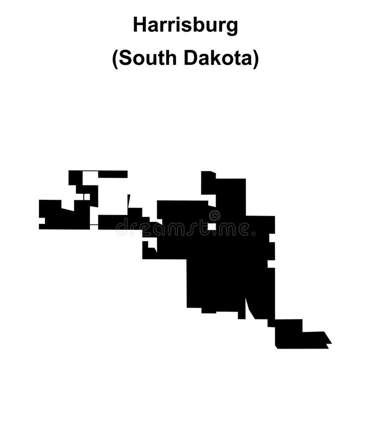 Harrisburg outline map stock vector. Illustration of contour - 357535144