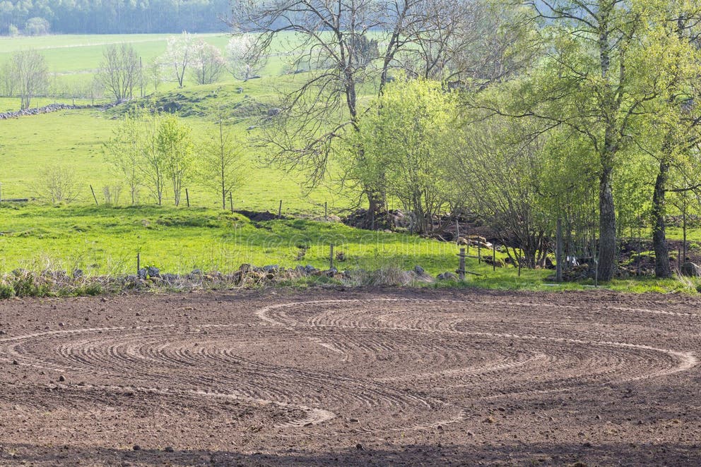 Harrowed field stock image. Image of dirt, country, furrow - 38755761