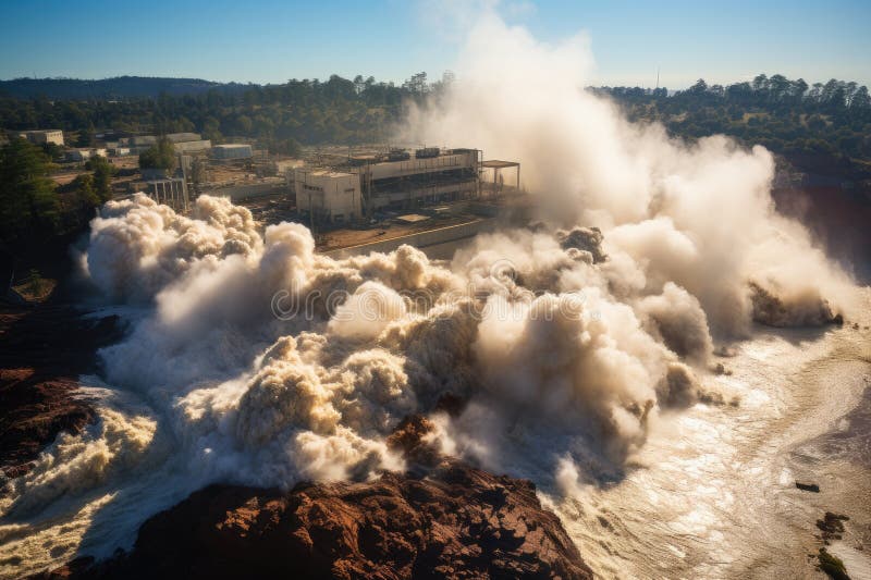 Harrowing Scenes of Large River Floods and Devastating Floods. Stock ...