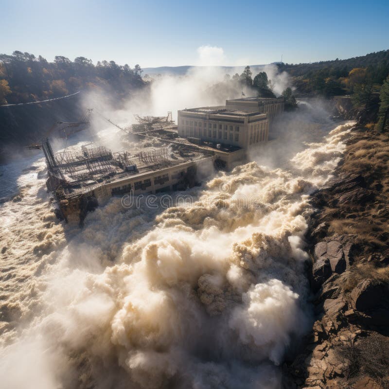 Harrowing Scenes of Large River Floods and Devastating Floods. Stock ...