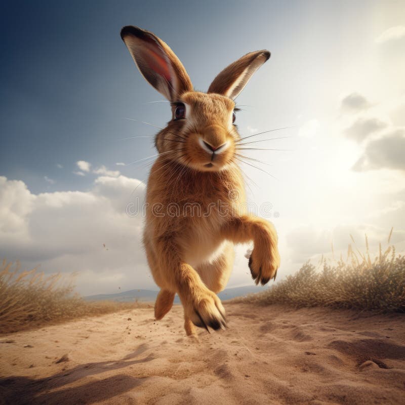 Harry Rabbit: a Lively Movement Portrayal in Max Rive Style Stock ...
