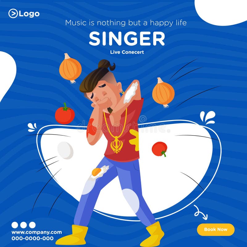 Banner Design of Singer Live Concert Stock Vector - Illustration of ...