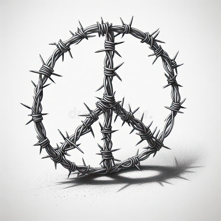 Harsh Contrast Peace Symbol Artwork Stock Illustration - Illustration ...