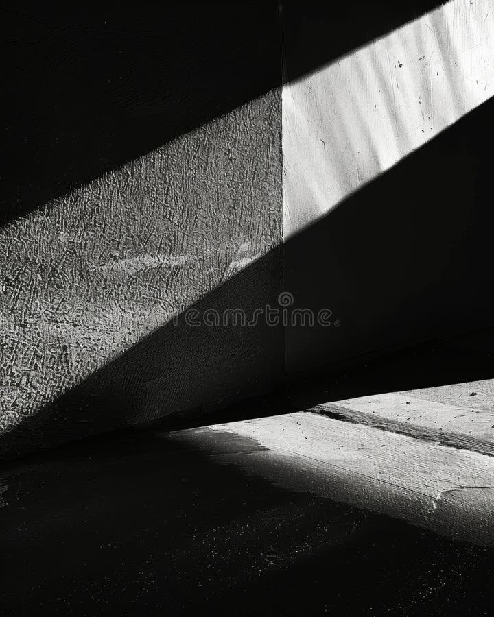 Harsh Light and Deep Shadows Combine in an Abstract Composition Drawing ...