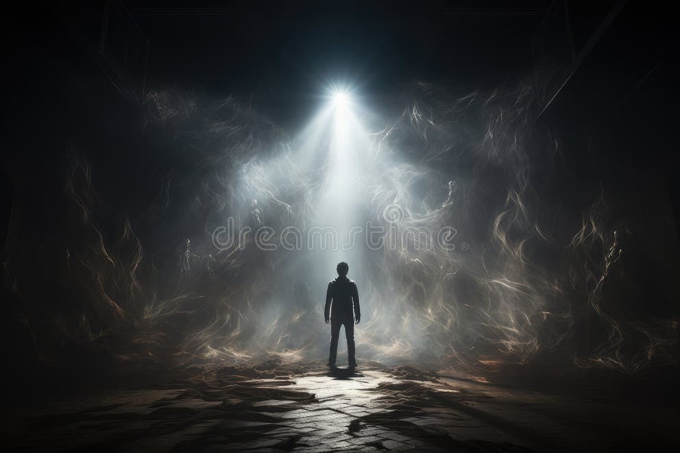 Harsh Overhead Lighting Casts Strong Shadows. Stock Illustration ...