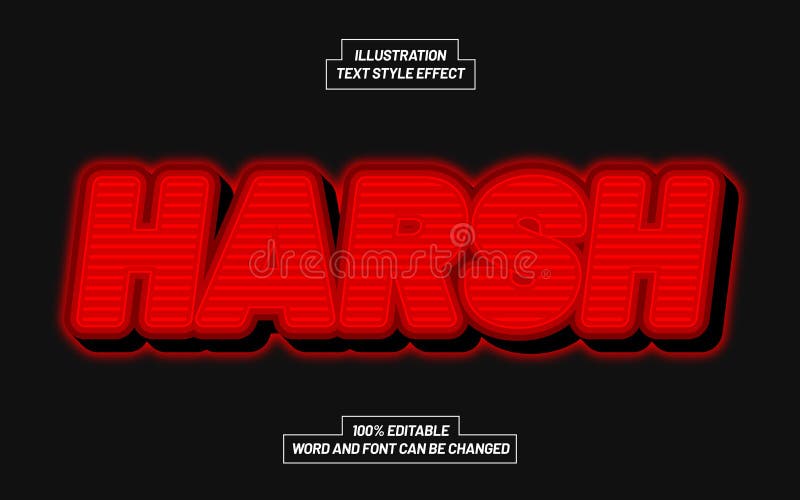 Harsh Red Text Style Effect Stock Vector - Illustration of gradient ...