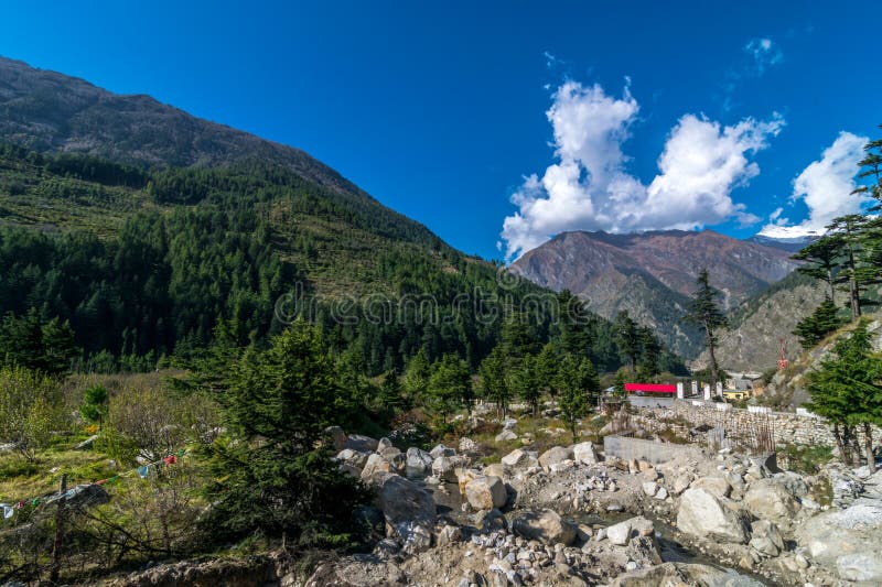 Harshil Valley in Uttrakhand Stock Image - Image of grass, beautiful ...