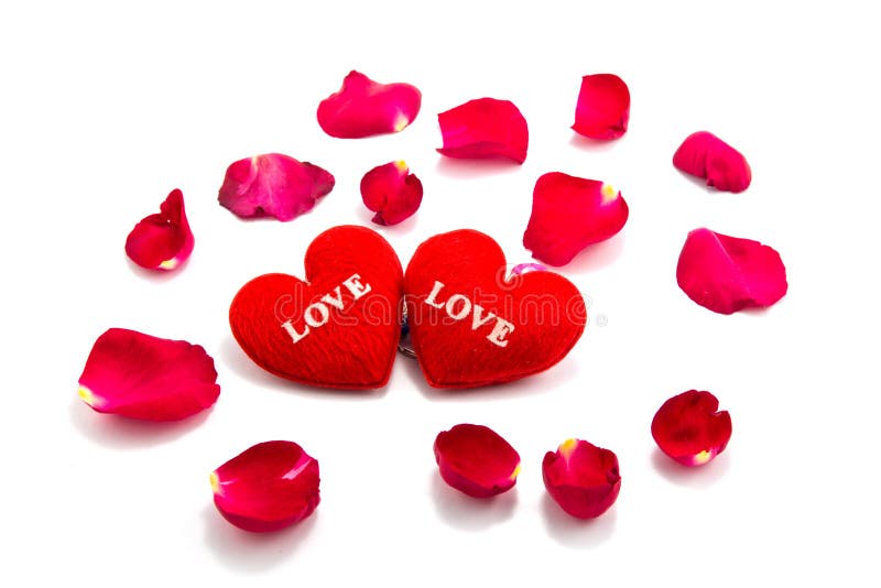 Hart Als Symbool Van Liefde Met Roos, De Dag Van Valentin Stock ...