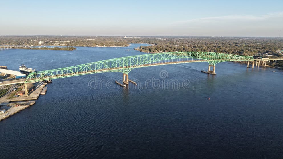 Hart Bridge Over St. Johns River, Jacksonville Editorial Photography ...
