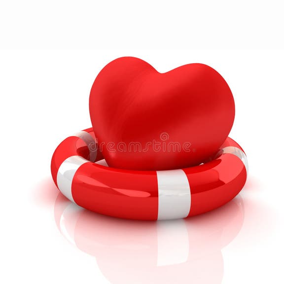 Hart En Reddingsgordel Concept Redding Stock Illustratie - Illustration ...