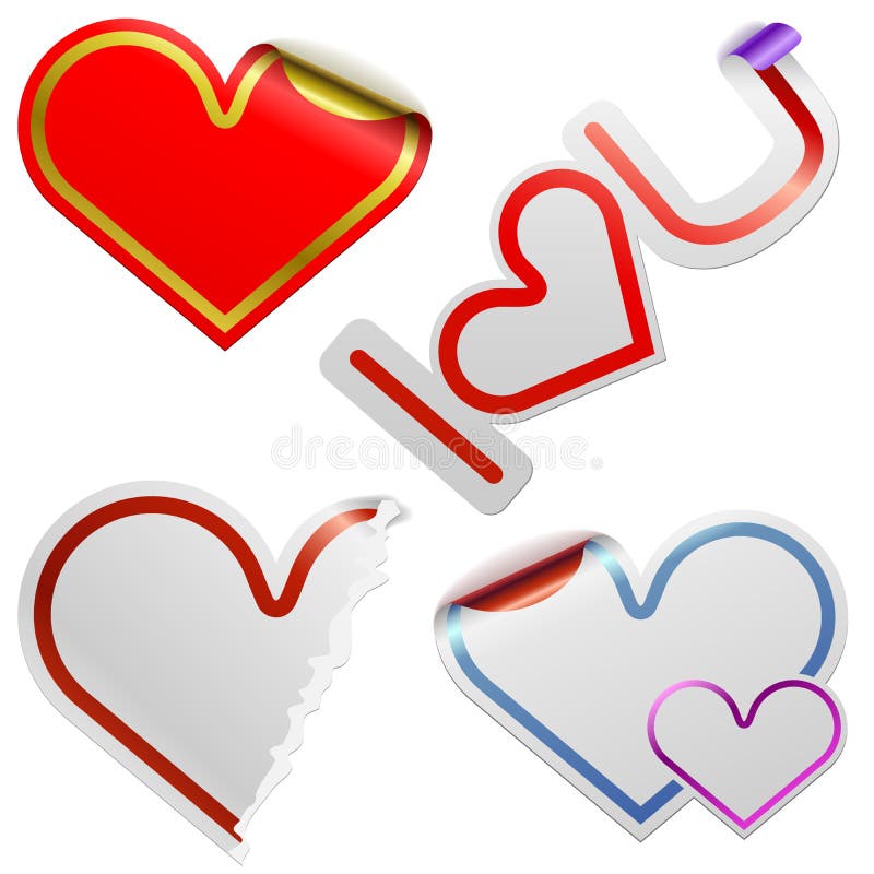 Hart gevormde stickers vector illustratie. Illustration of element ...
