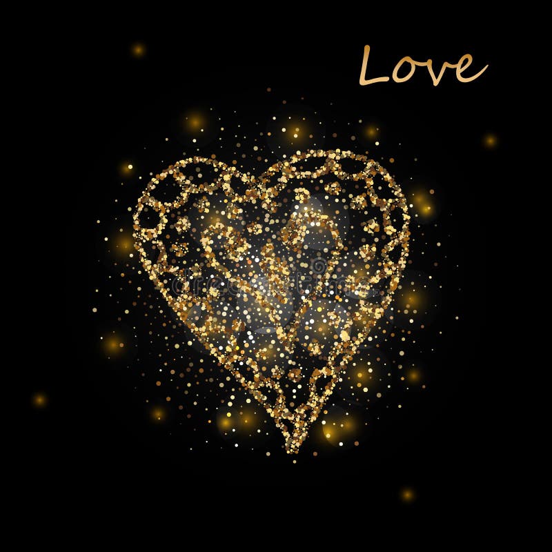 Hart Hart Gouden Hart Liefde Romantisch Hart De Gouden Vector Van Het ...