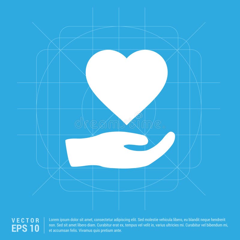 Beeldschriftteken Van Hart In Hand Pictogram Vector Illustratie Stock ...