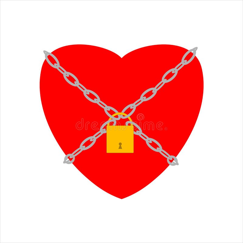 Hart met slotje vector illustratie. Illustration of hart - 7460908