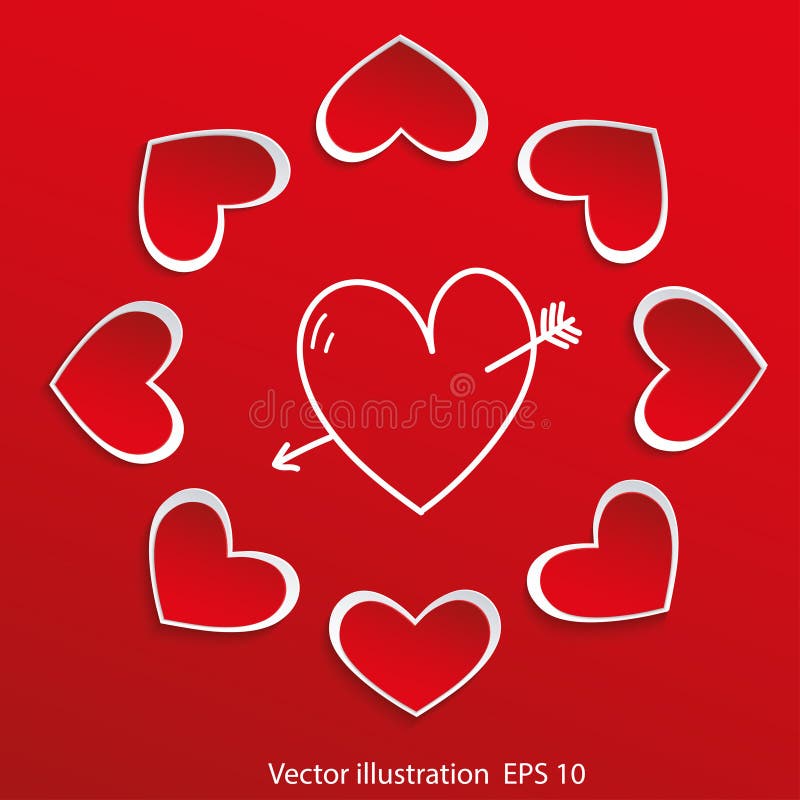 Hart - symbool van liefde vector illustratie. Illustration of decoratie ...