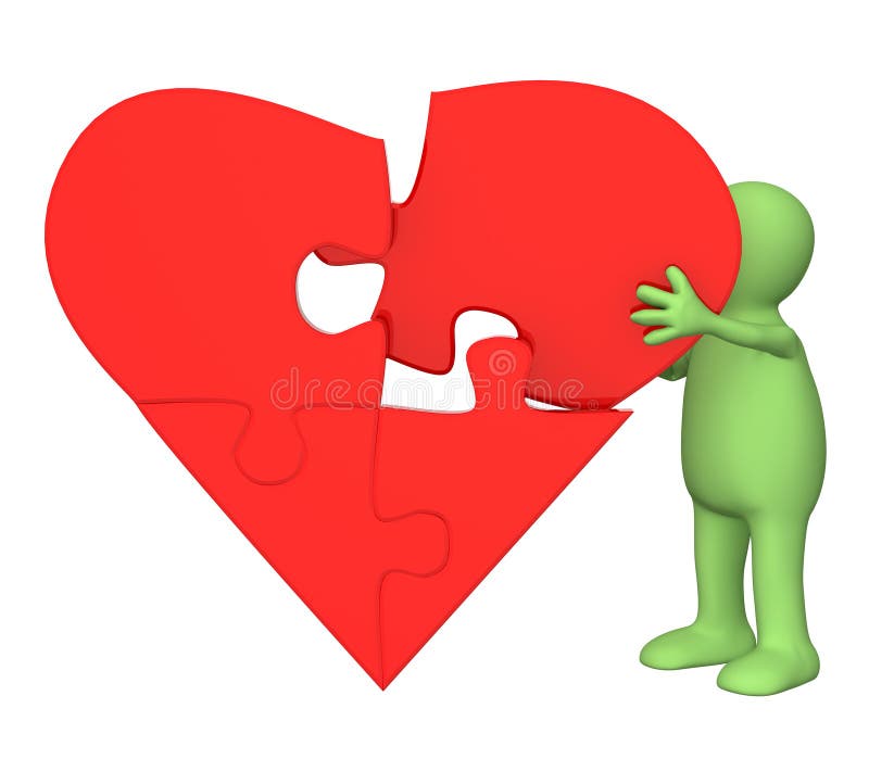 Hart Van Delen Van Een Raadsel Stock Illustratie - Illustration of ...