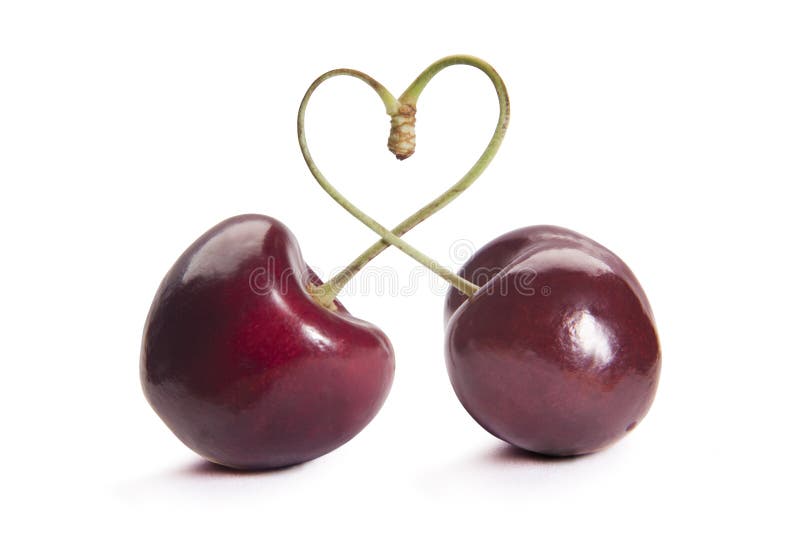 De Stok Hart-vorm Van De Kers Stock Foto - Image of vers, zoet: 10064882